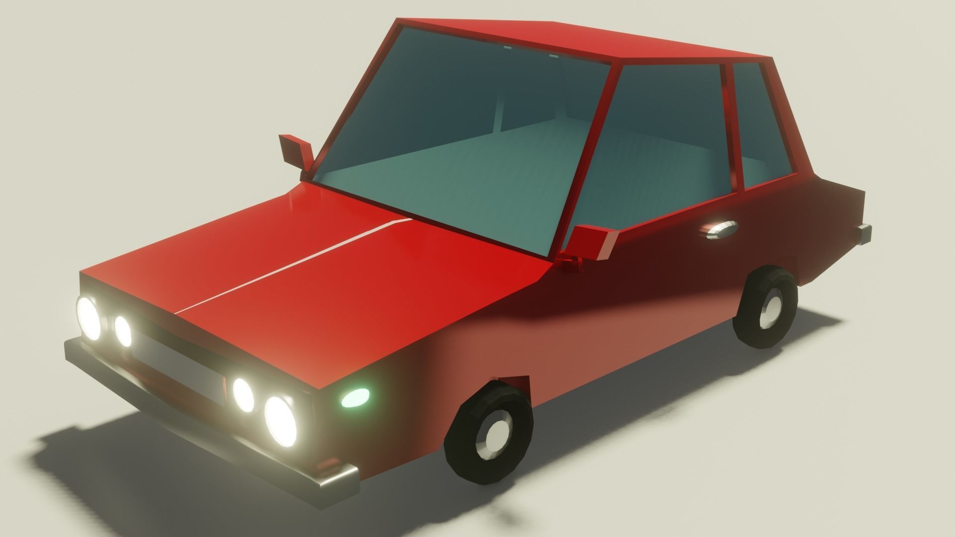 3D model 3D Low-Poly Red Car VR / AR / low-poly | CGTrader