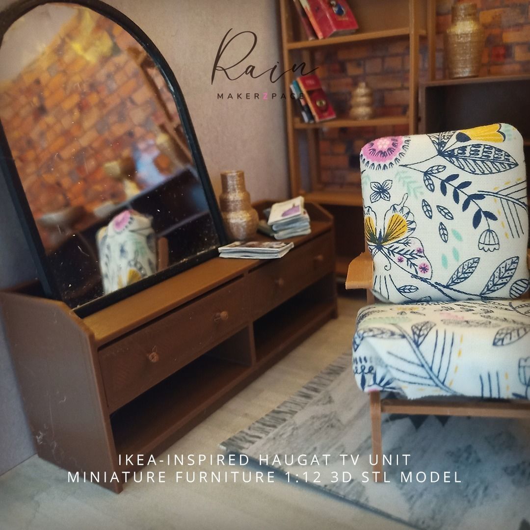 IKEA INSPIRED Hauga TV Unit Miniature Furniture 3D model 3D printable ...