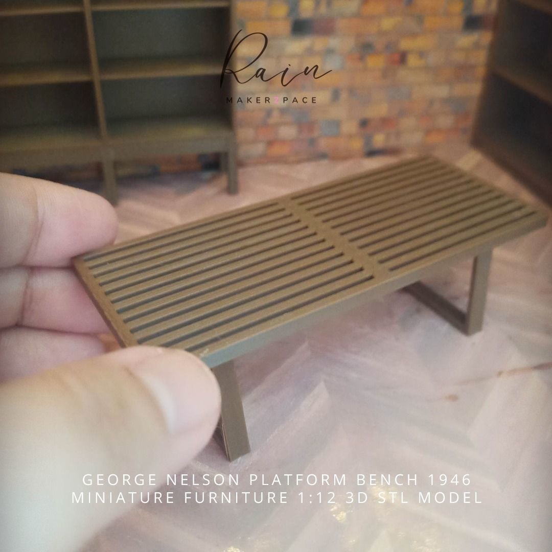 George Nelson Platform Bench Miniature Furniture 3D model 3D printable ...