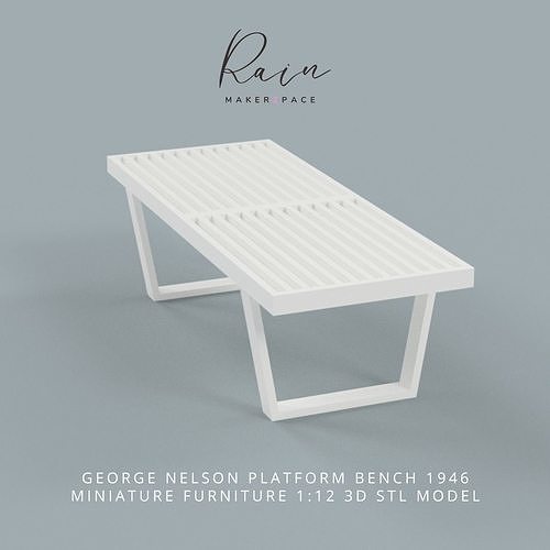 George Nelson Platform Bench Miniature Furniture 3D model 3D printable ...