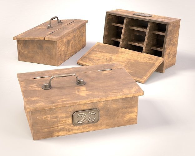 3D model Vintage wooden secretary box VR / AR / low-poly | CGTrader