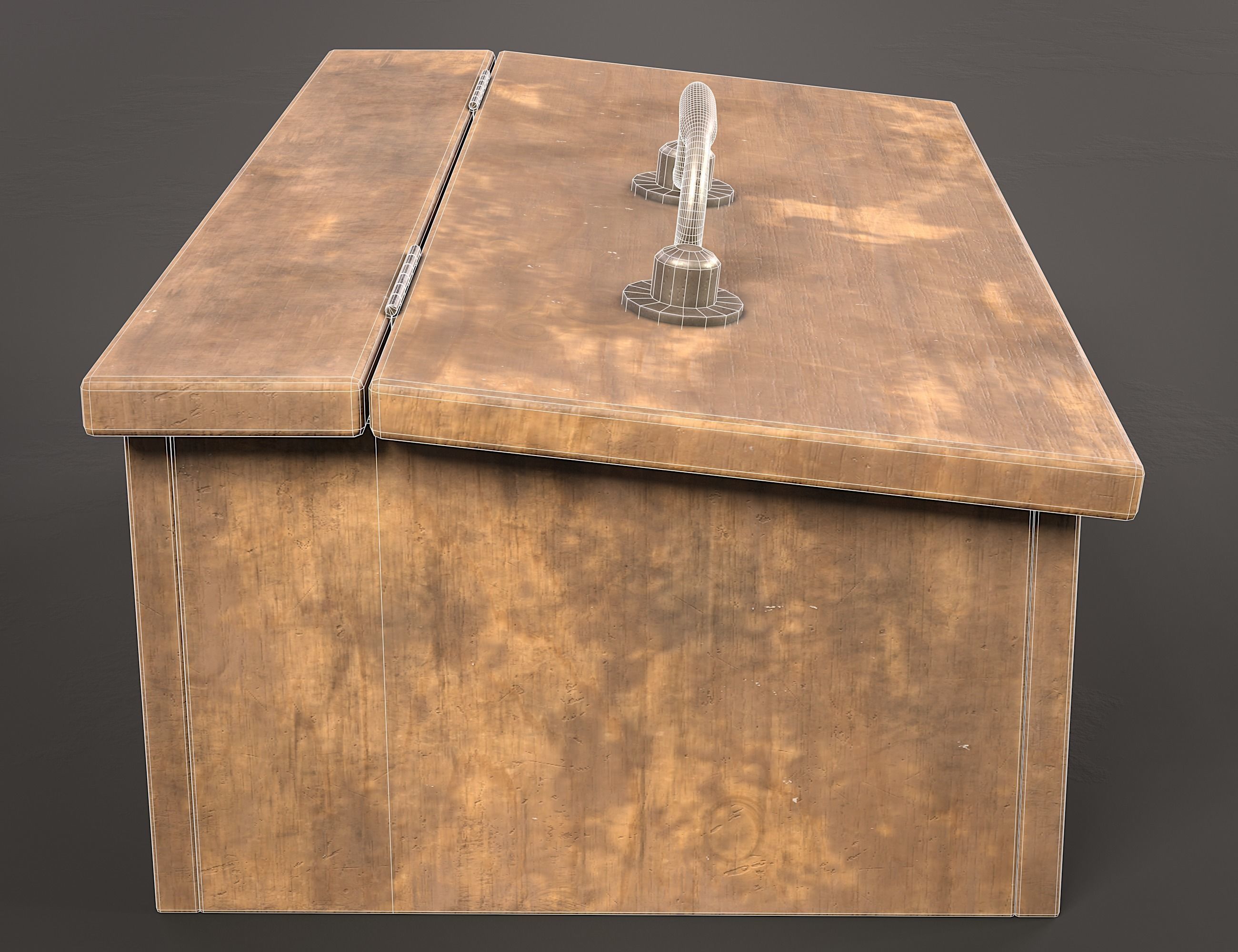 3D model Vintage wooden secretary box VR / AR / low-poly | CGTrader