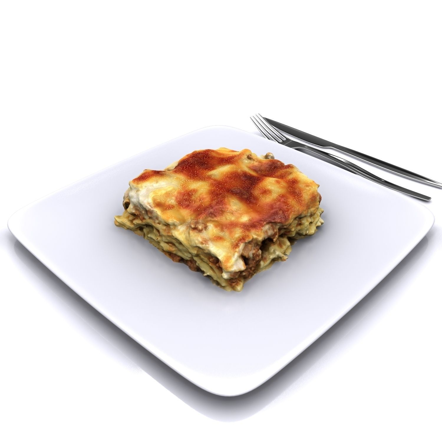 Lasagna cheesy in dish 3D model | CGTrader