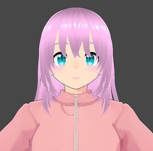Bocchi Vtuber 3D 3D model animated rigged | CGTrader