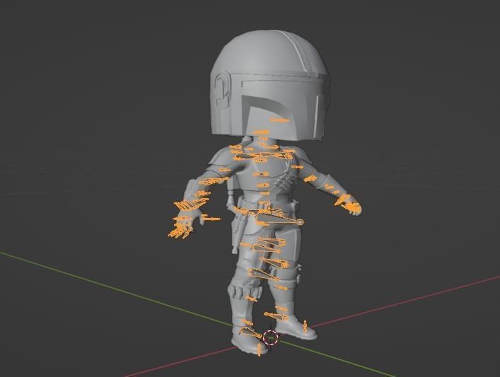mandalorian 3D print model 13 cm 3D model 3D printable rigged | CGTrader