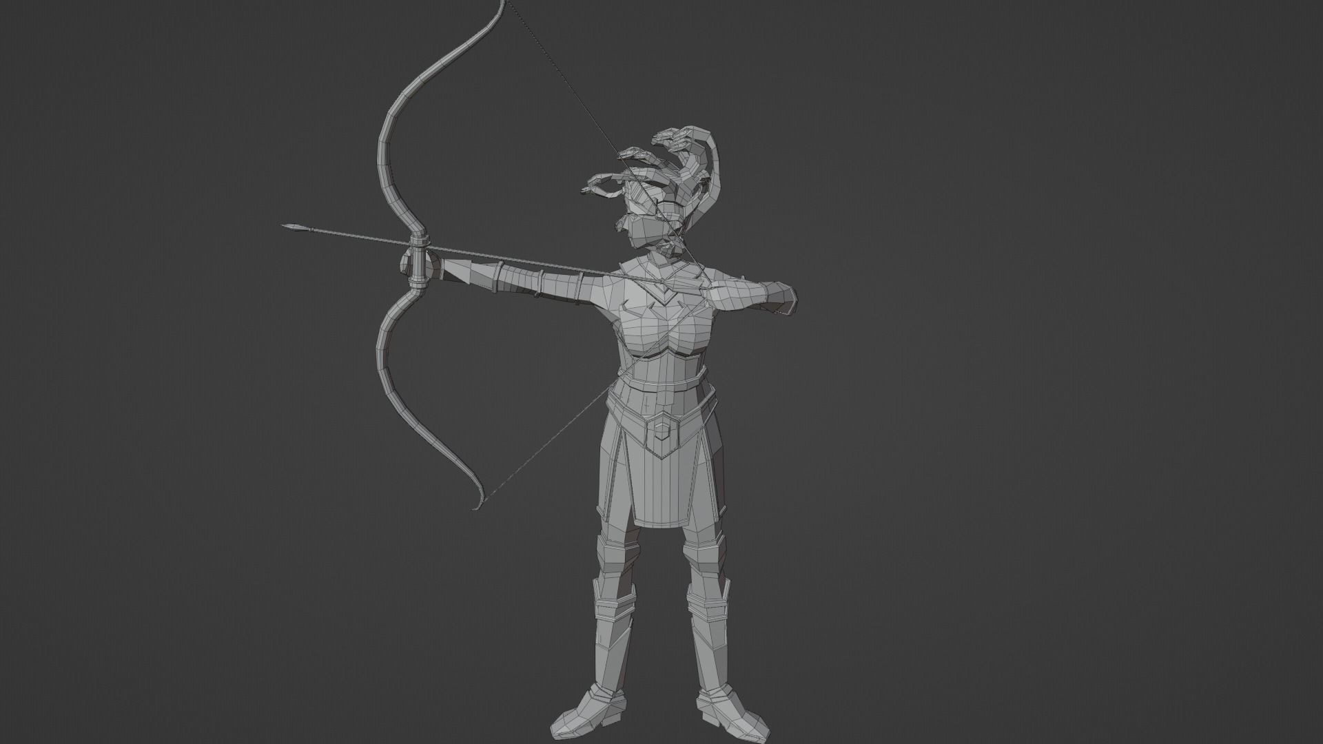 3D model Medusa Gorgon Snake goddess Mythical Horrific Low poly Rigged ...