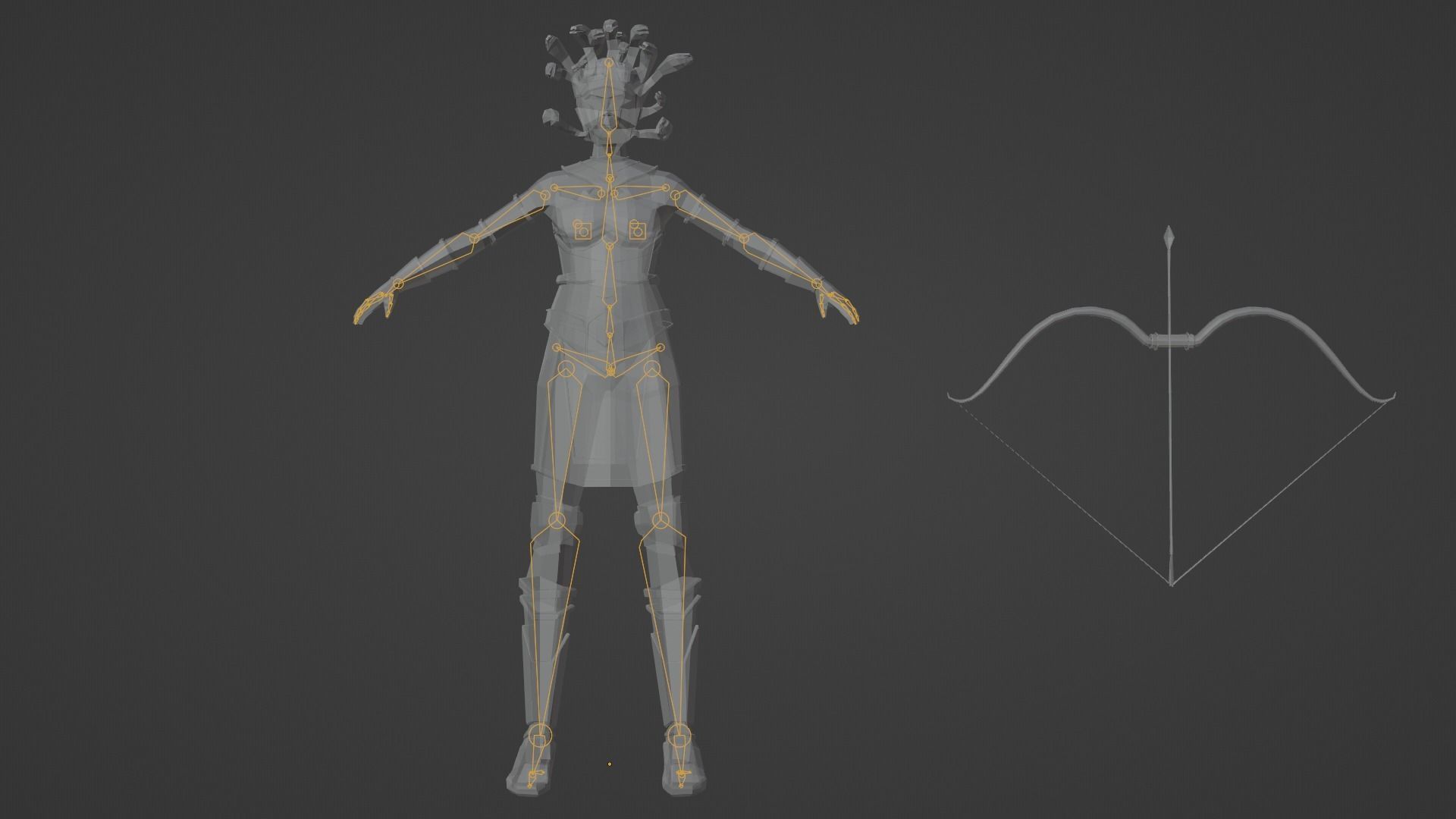 3D model Medusa Gorgon Snake goddess Mythical Horrific Low poly Rigged ...