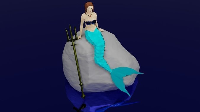 3D model Magical Mermaid Siren Sea maiden Oceanid Lowpoly Rigged VR ...