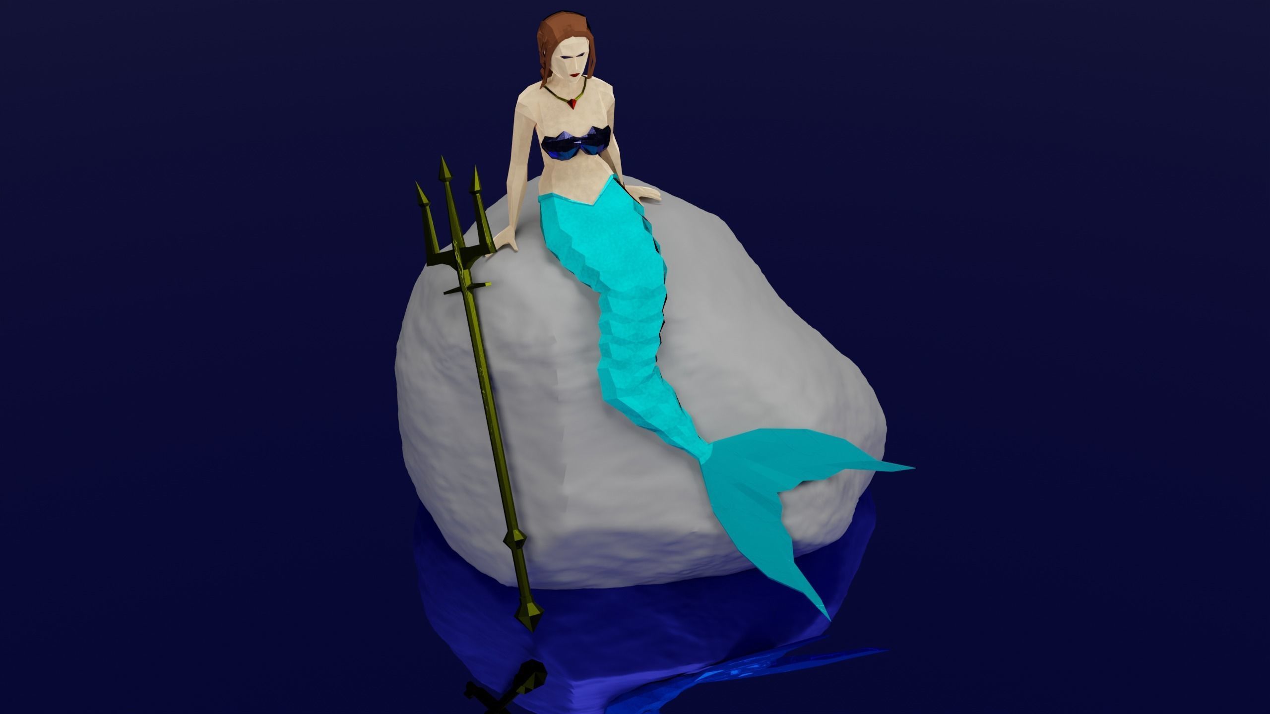 3D model Magical Mermaid Siren Sea maiden Oceanid Lowpoly Rigged VR ...