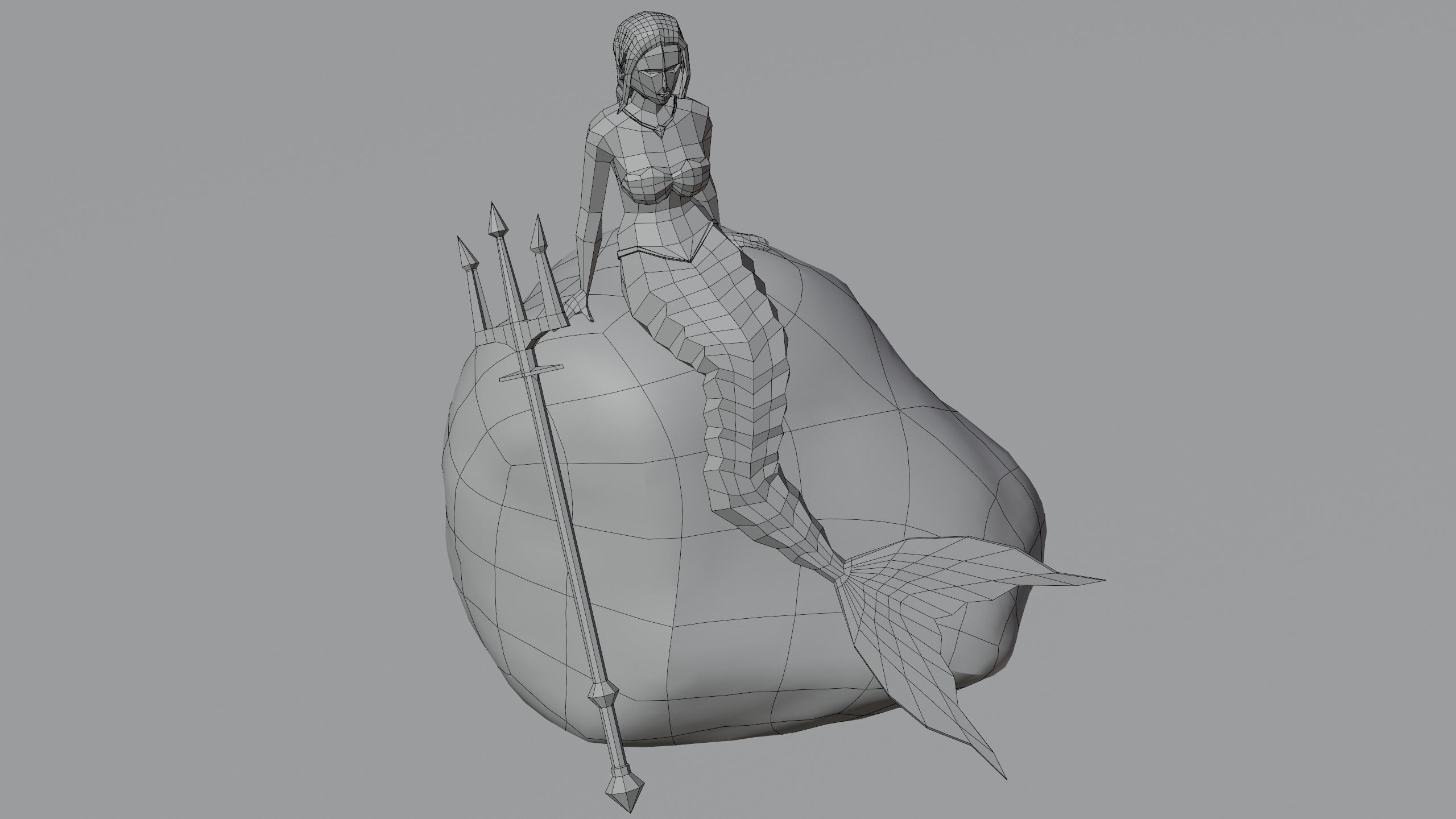 3D model Magical Mermaid Siren Sea maiden Oceanid Lowpoly Rigged VR ...