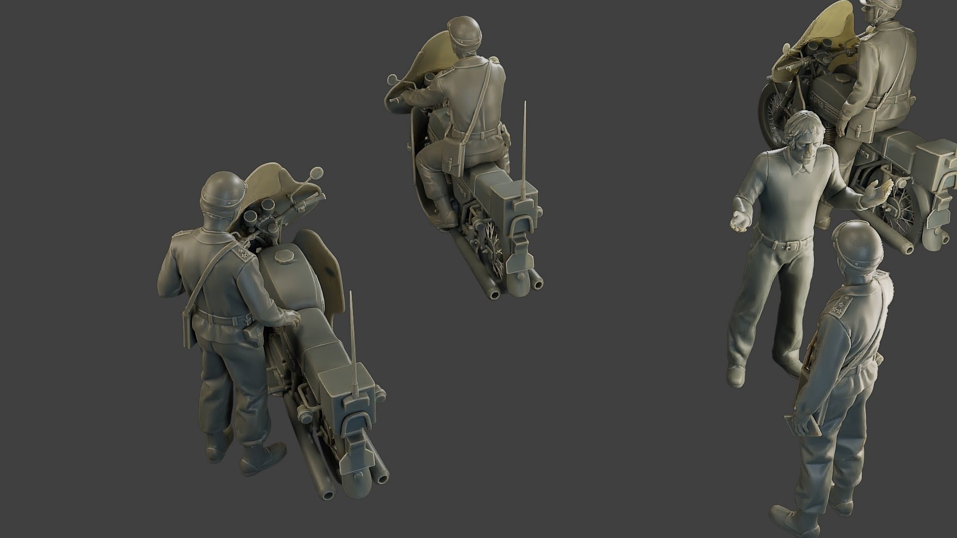 CzechSlovak Communist police Motorcycle CCPM1 Pack1 3D Model Collection ...