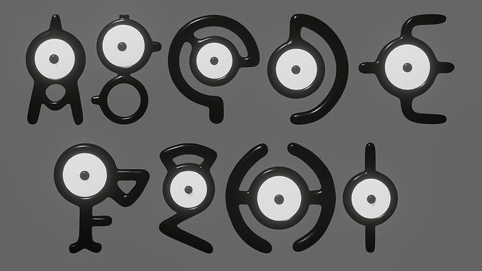 Unown Set 1 3D model | CGTrader