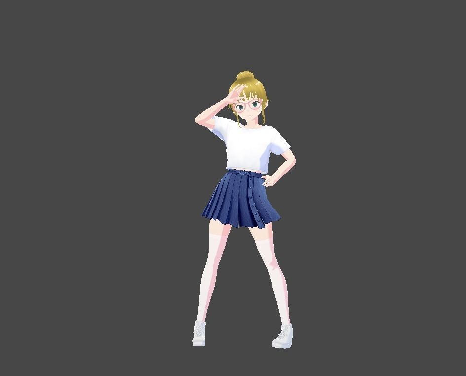3D model Vroid Studio Cute Anime Girl 3D Character VR / AR / low-poly ...