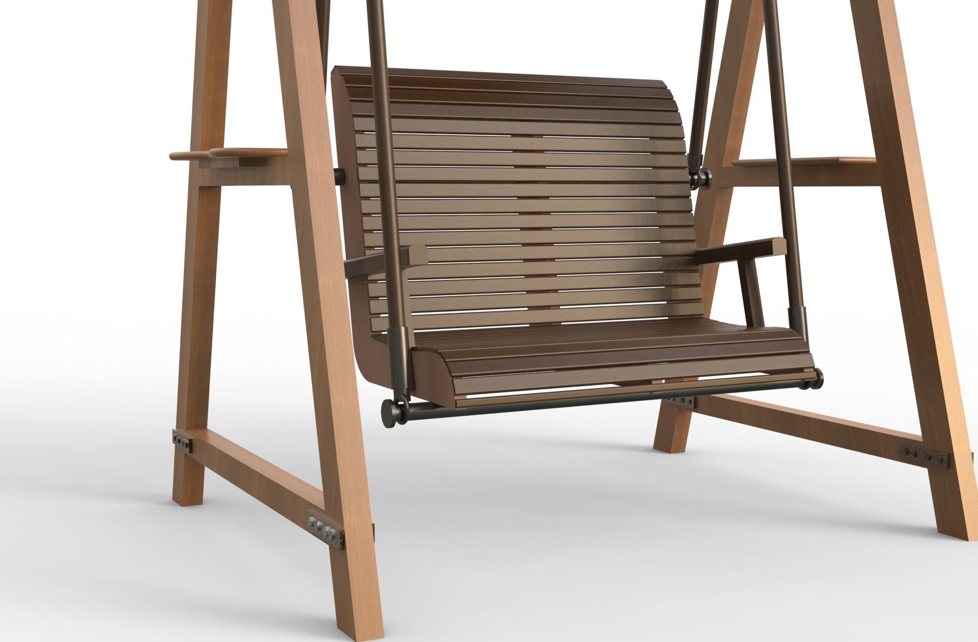 swings set playground 3d Model wood 3D model | CGTrader