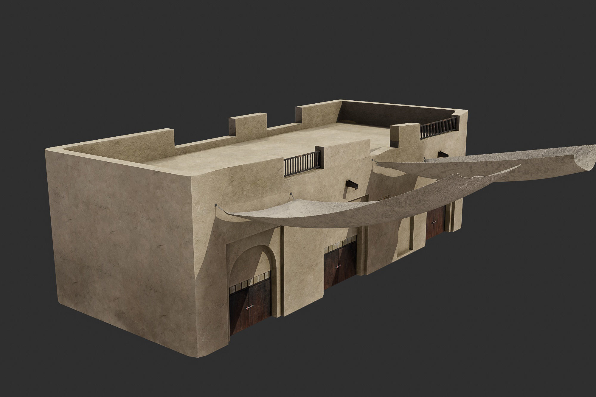 3D model 3 Lowpoly Arabian Middle East Building VR / AR / low-poly ...