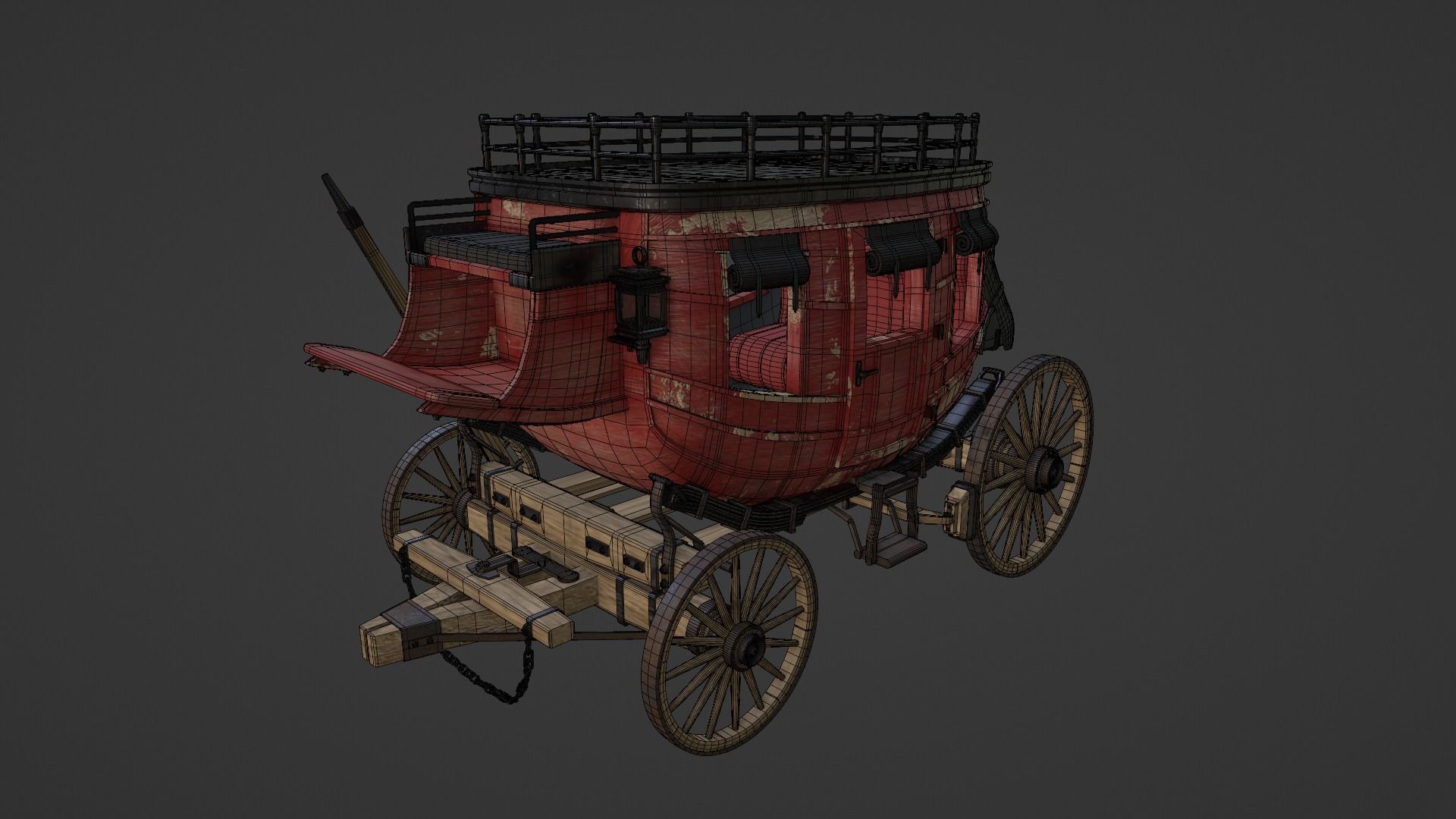3D model Stage Coach Wagon VR / AR / low-poly | CGTrader