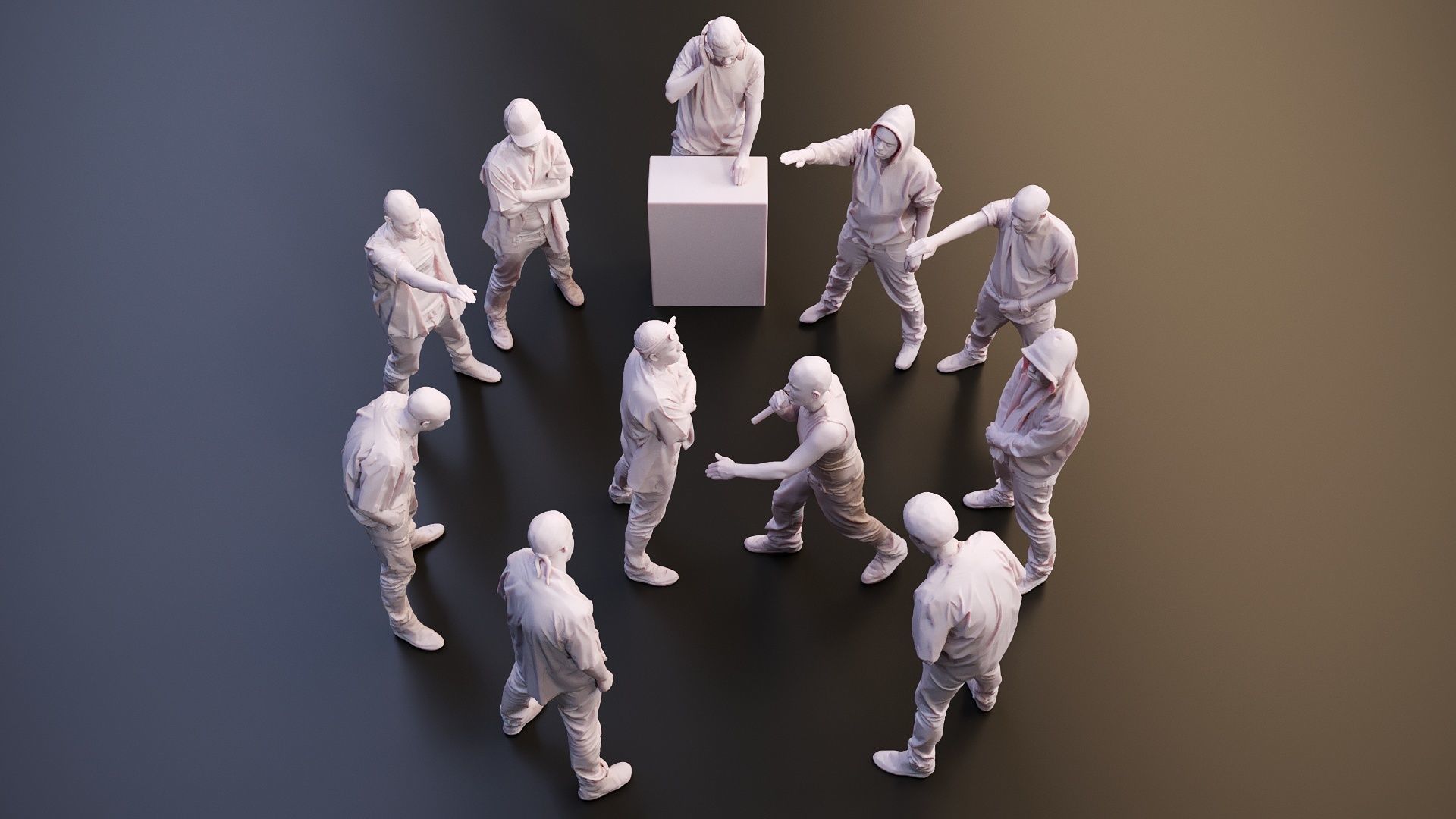Realistic 3D Scan Hip Hop Mens Rappers 10 Models and Poses 3D model ...