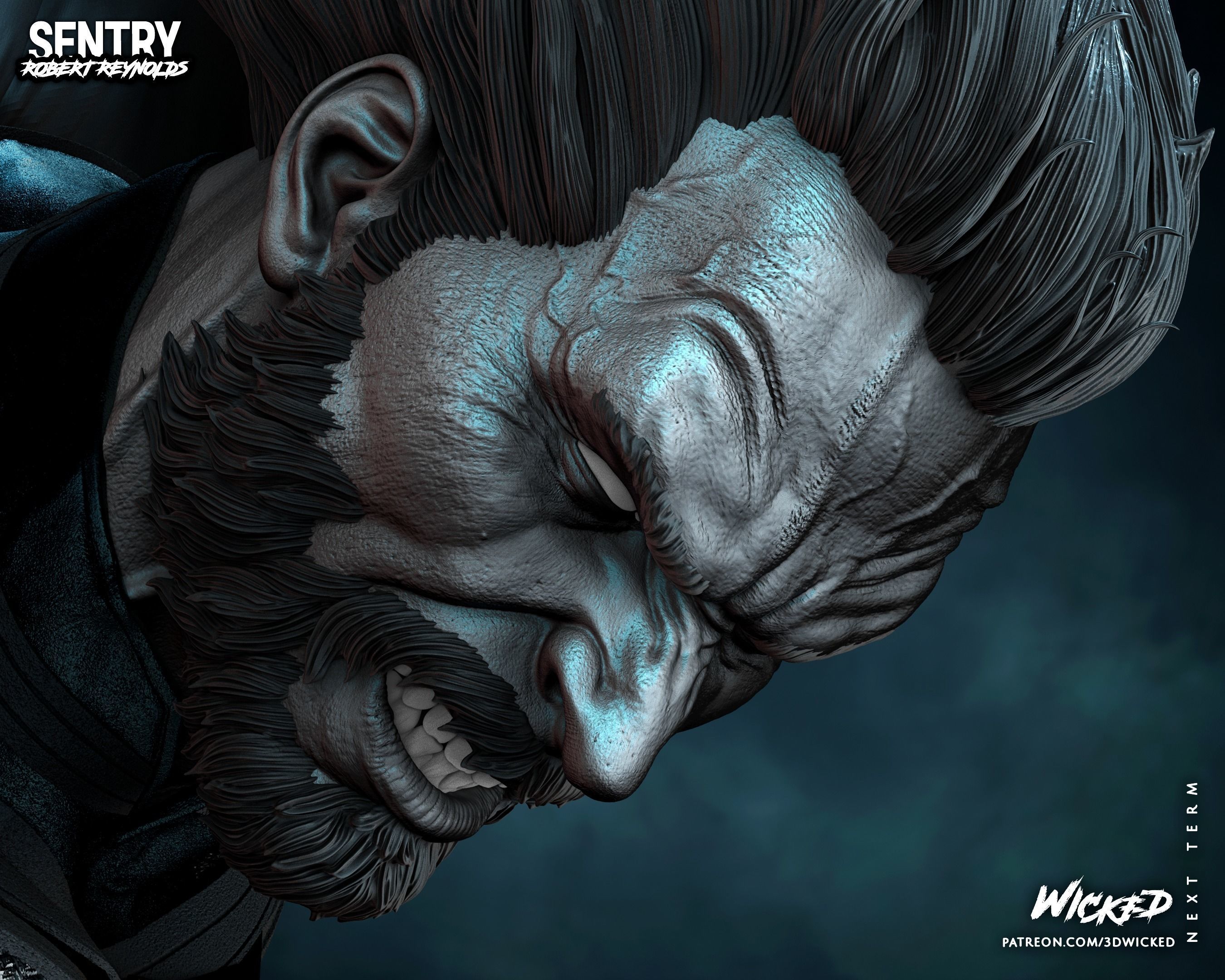 Wicked Marvel The Sentry Sculpture ready for 3d printing 3D model 3D ...