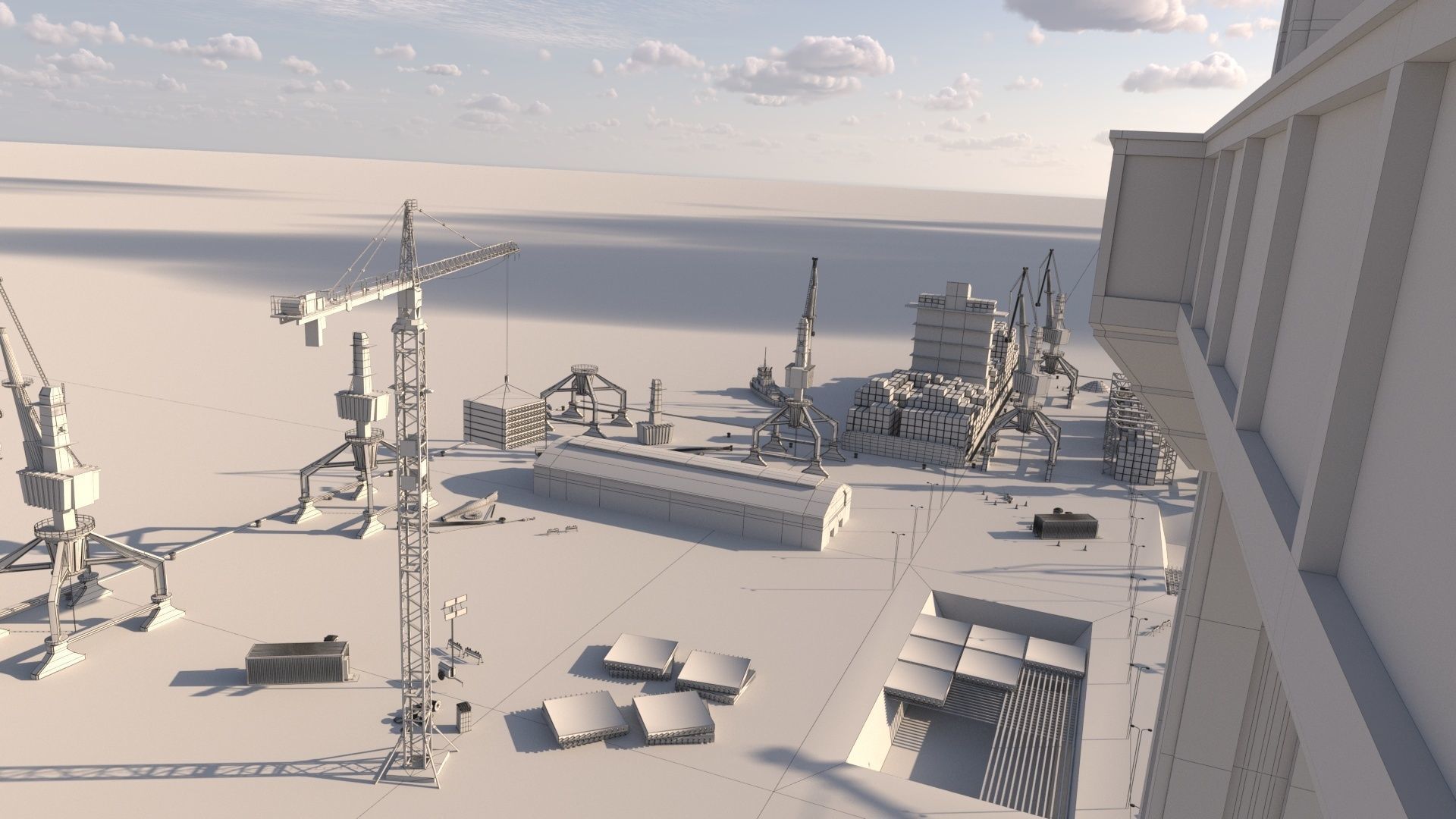 Detailed Commercial Harbor 3D Pack 3D model | CGTrader