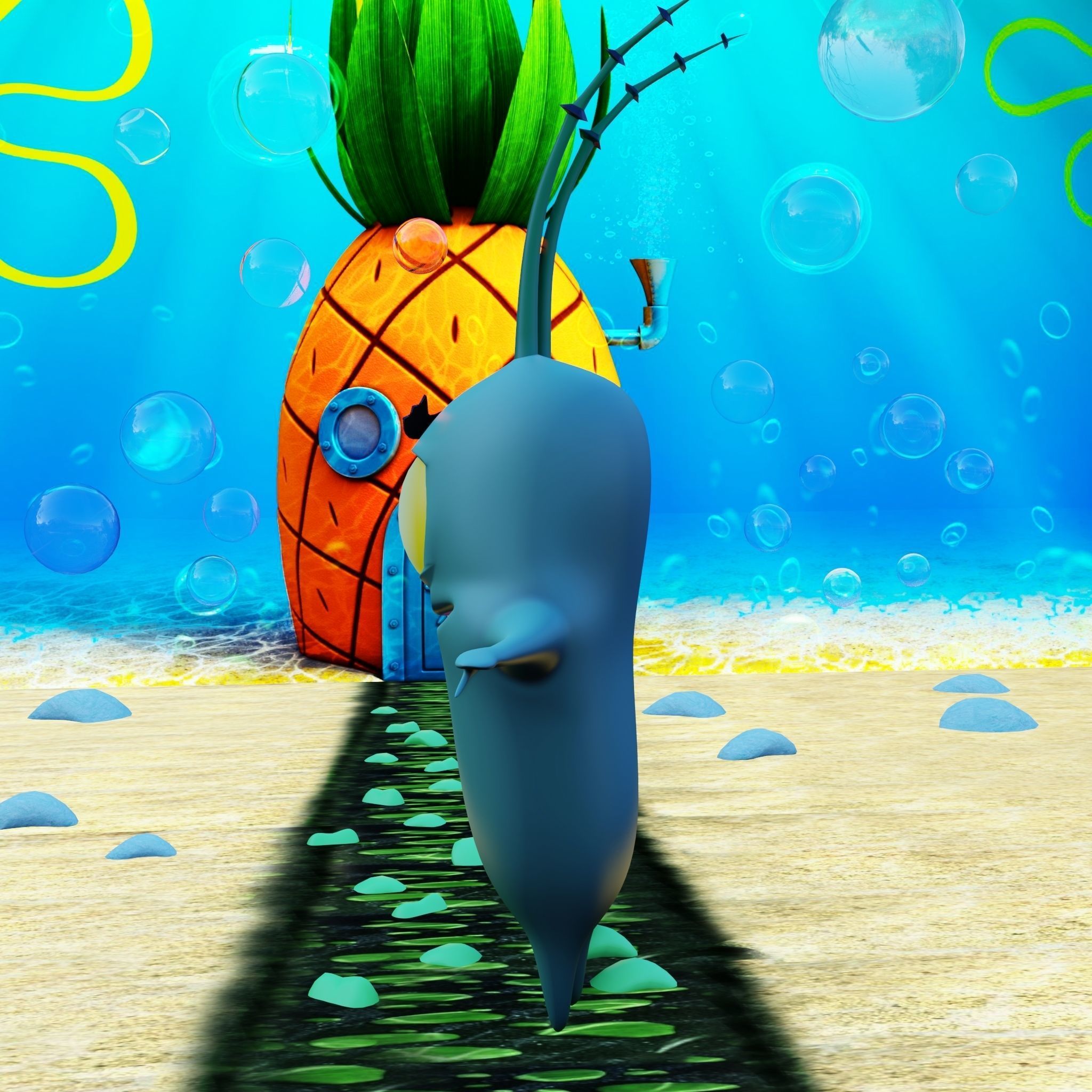 3D model Plankton from Spongebob Squarepants - Rigged PBR VR / AR / low ...
