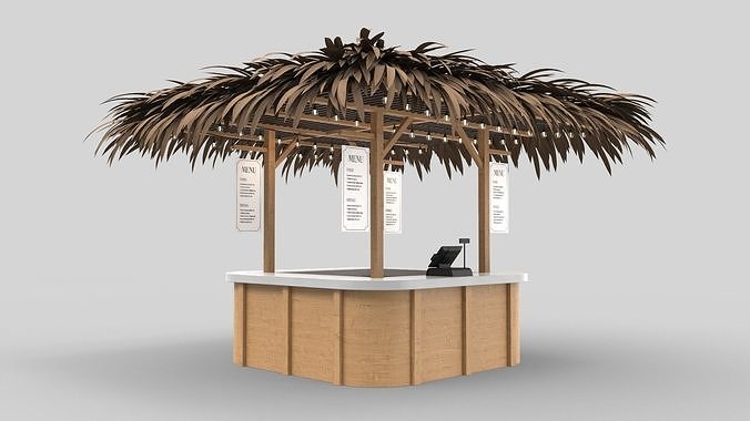 Beach Bar 3x3 Meters 3D model | CGTrader