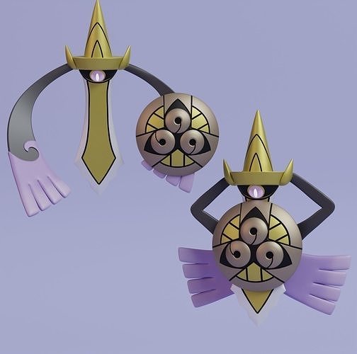 Pokemon - Aegislash with 2 poses 3D model 3D printable | CGTrader