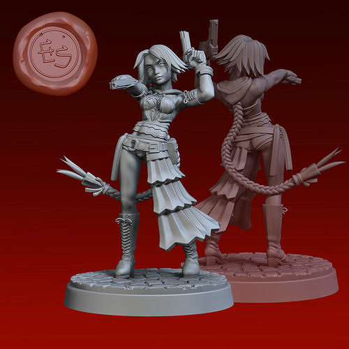 Gunner Yuna - FFX-2 - 32mm Miniature 3D model 3D printable | CGTrader