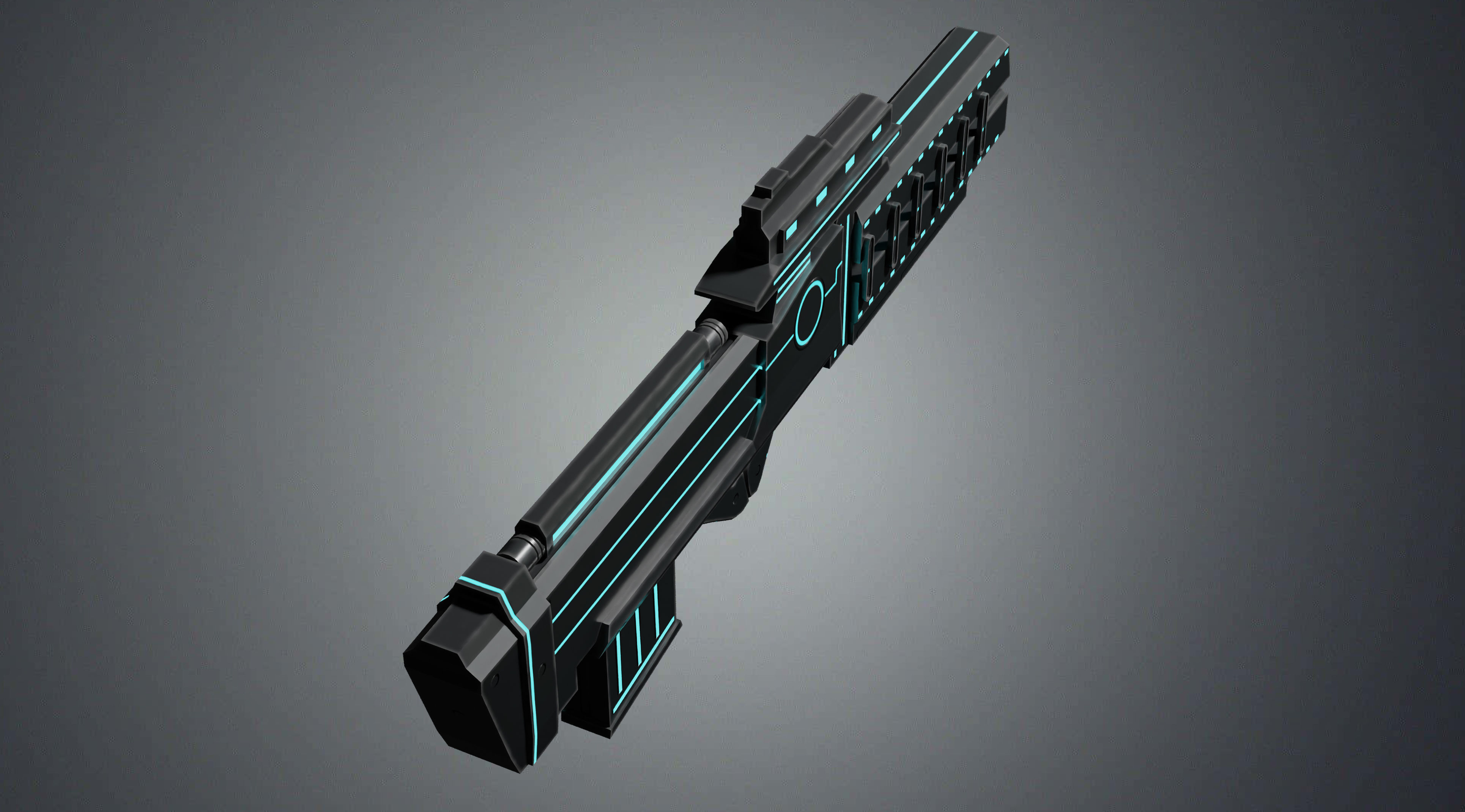 3D model Sci fi Blaster Low poly Game ready asset VR / AR / low-poly ...