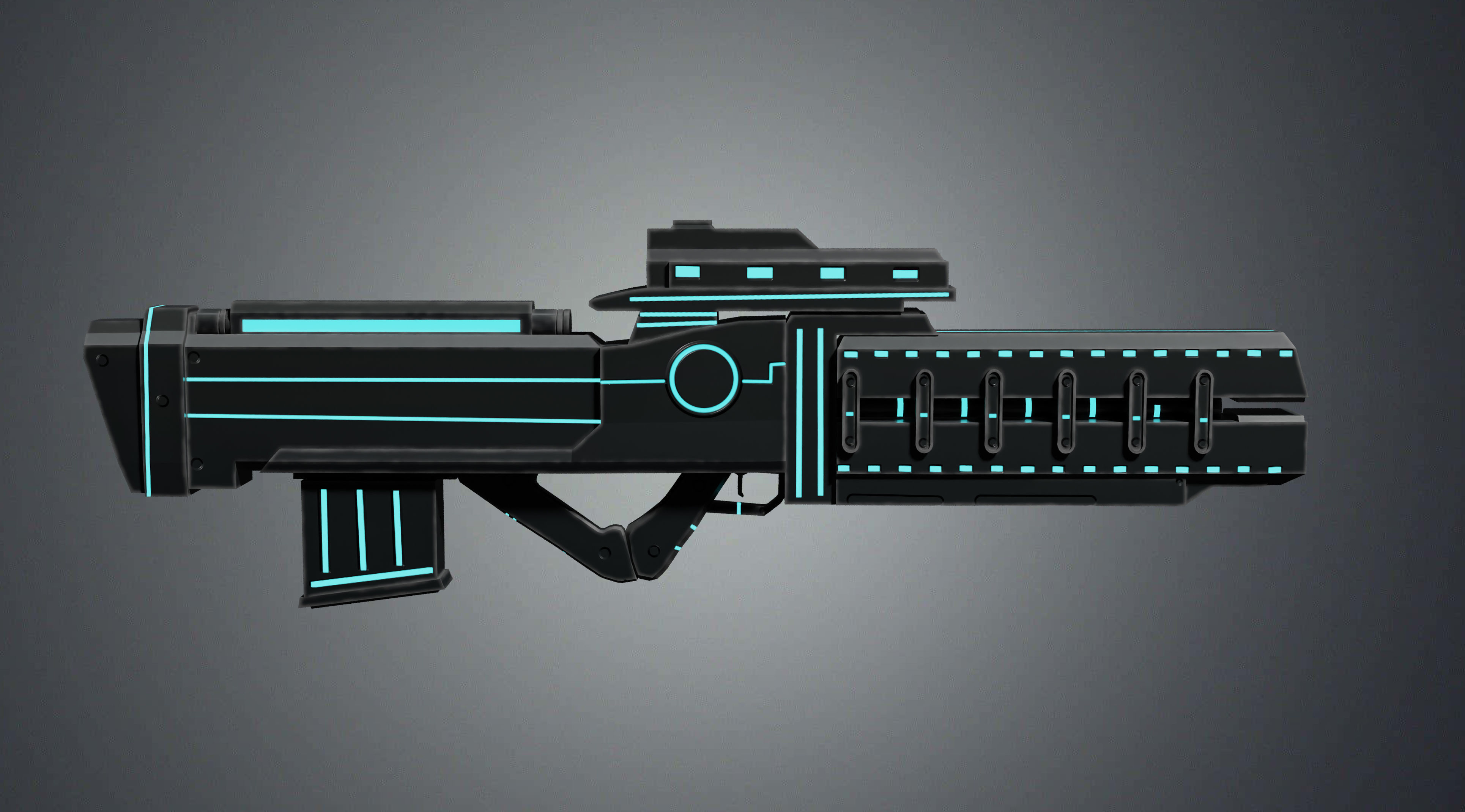 3D model Sci fi Blaster Low poly Game ready asset VR / AR / low-poly ...