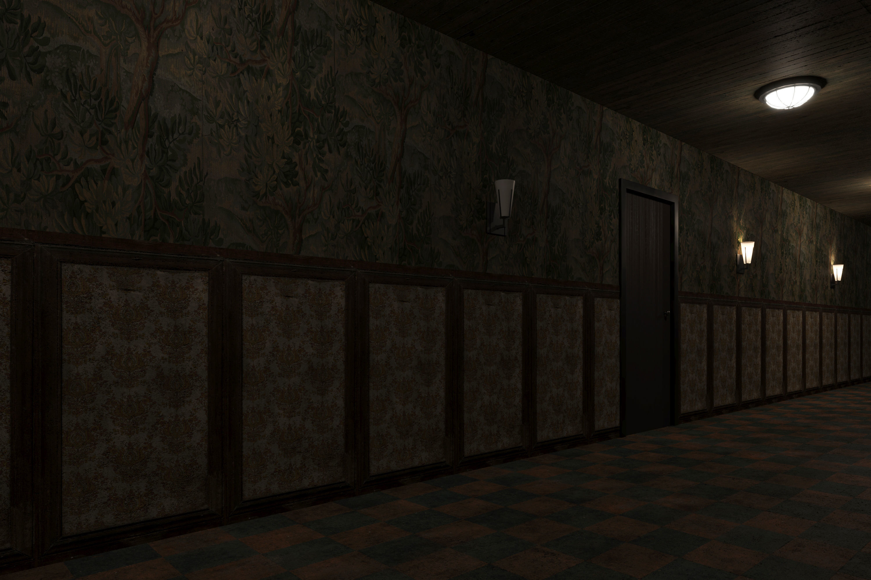 7 Lowpoly Old Dark Scary Corridor 3D Model Collection | CGTrader