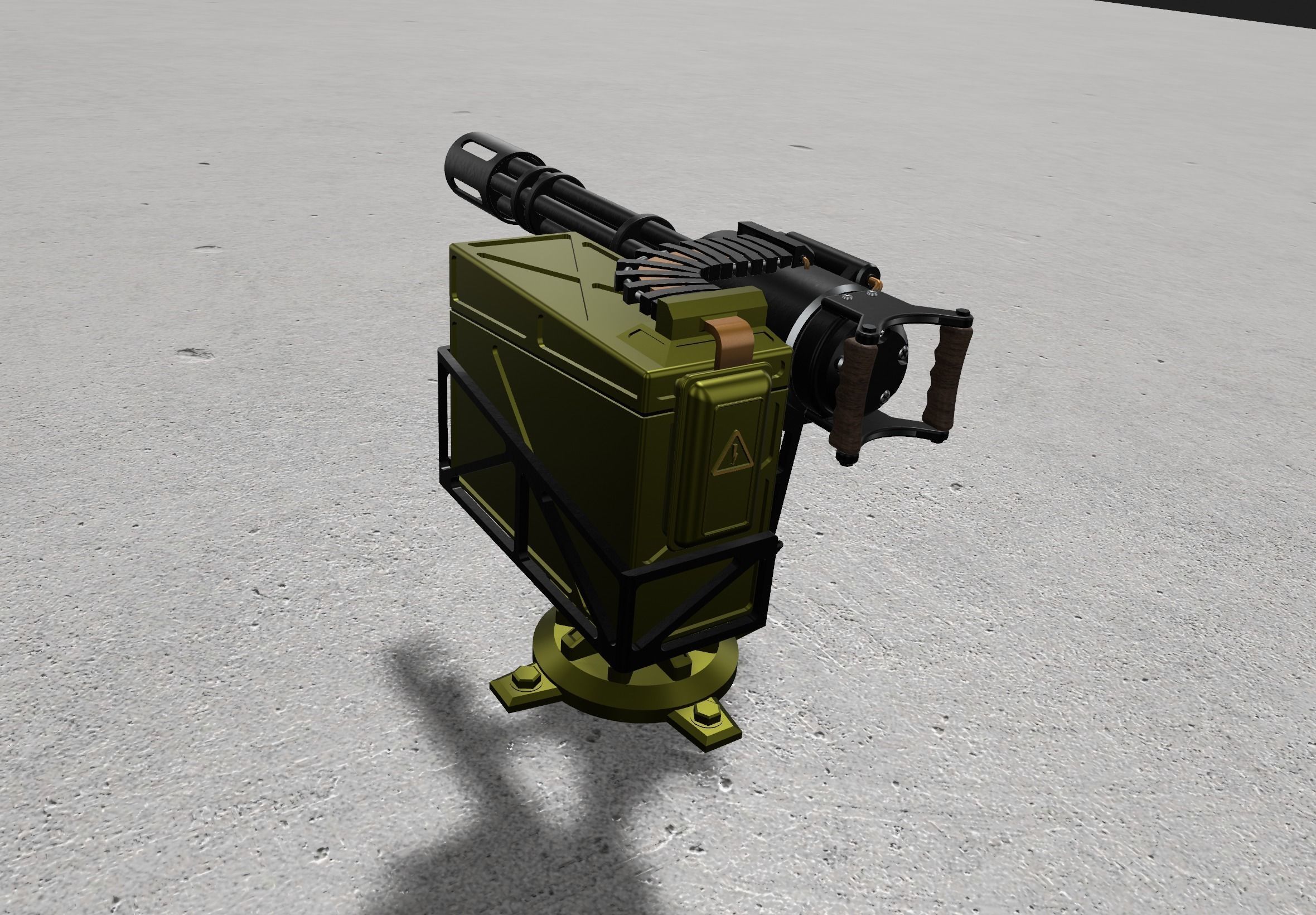 3D Minigun Vulcan model with Gun Base Stand 3D model 3D printable ...
