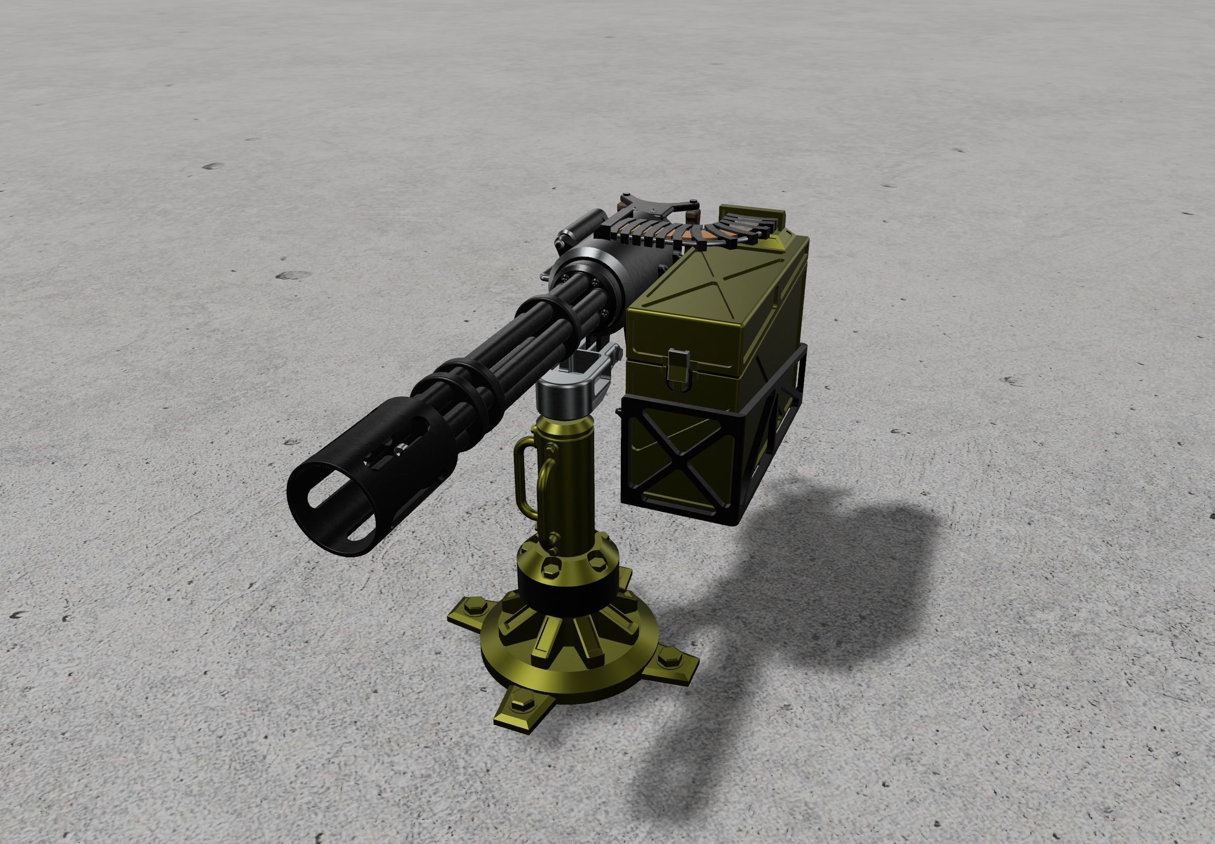 3D Minigun Vulcan model with Gun Base Stand 3D model 3D printable ...