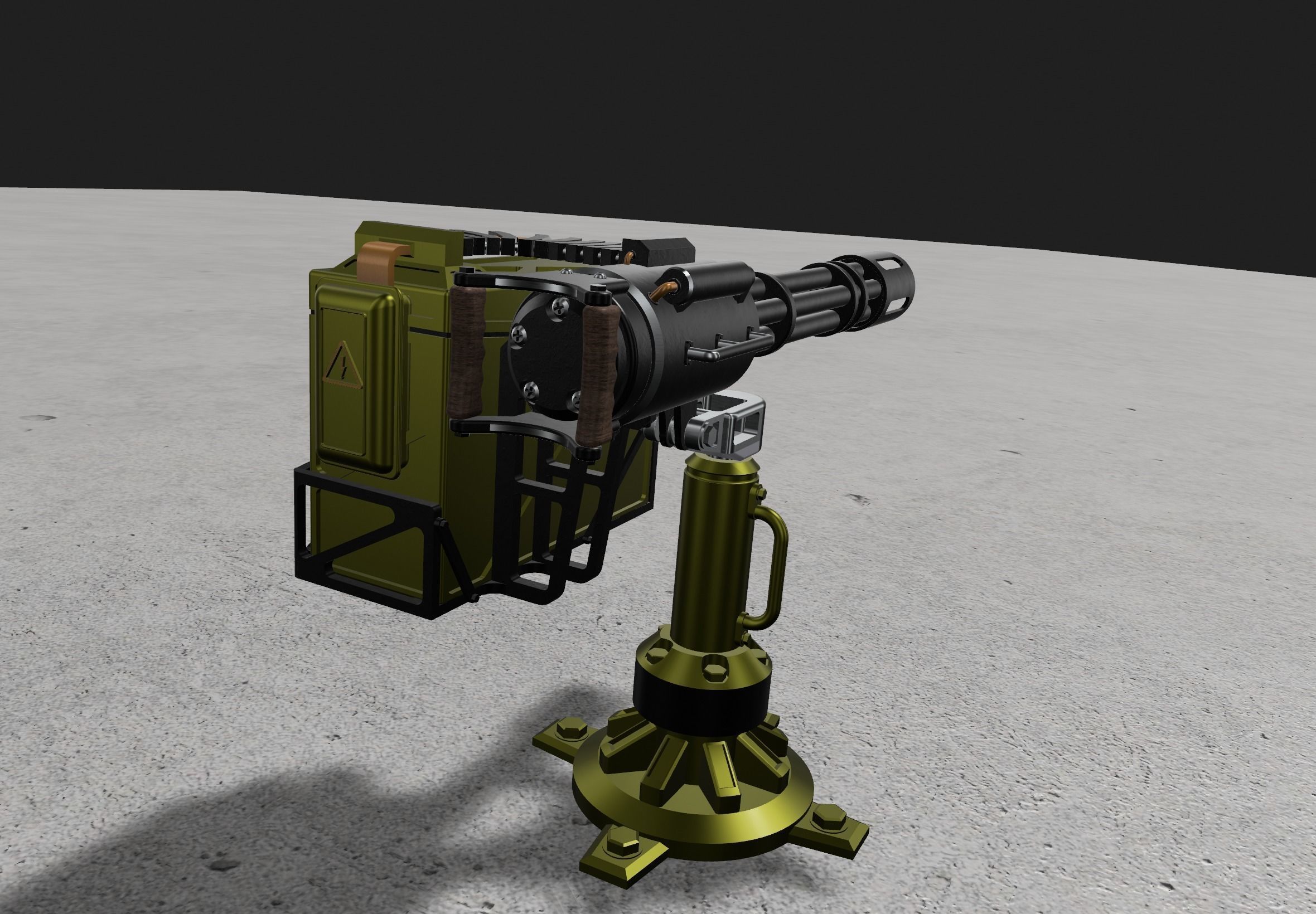 3D Minigun Vulcan model with Gun Base Stand 3D model 3D printable ...