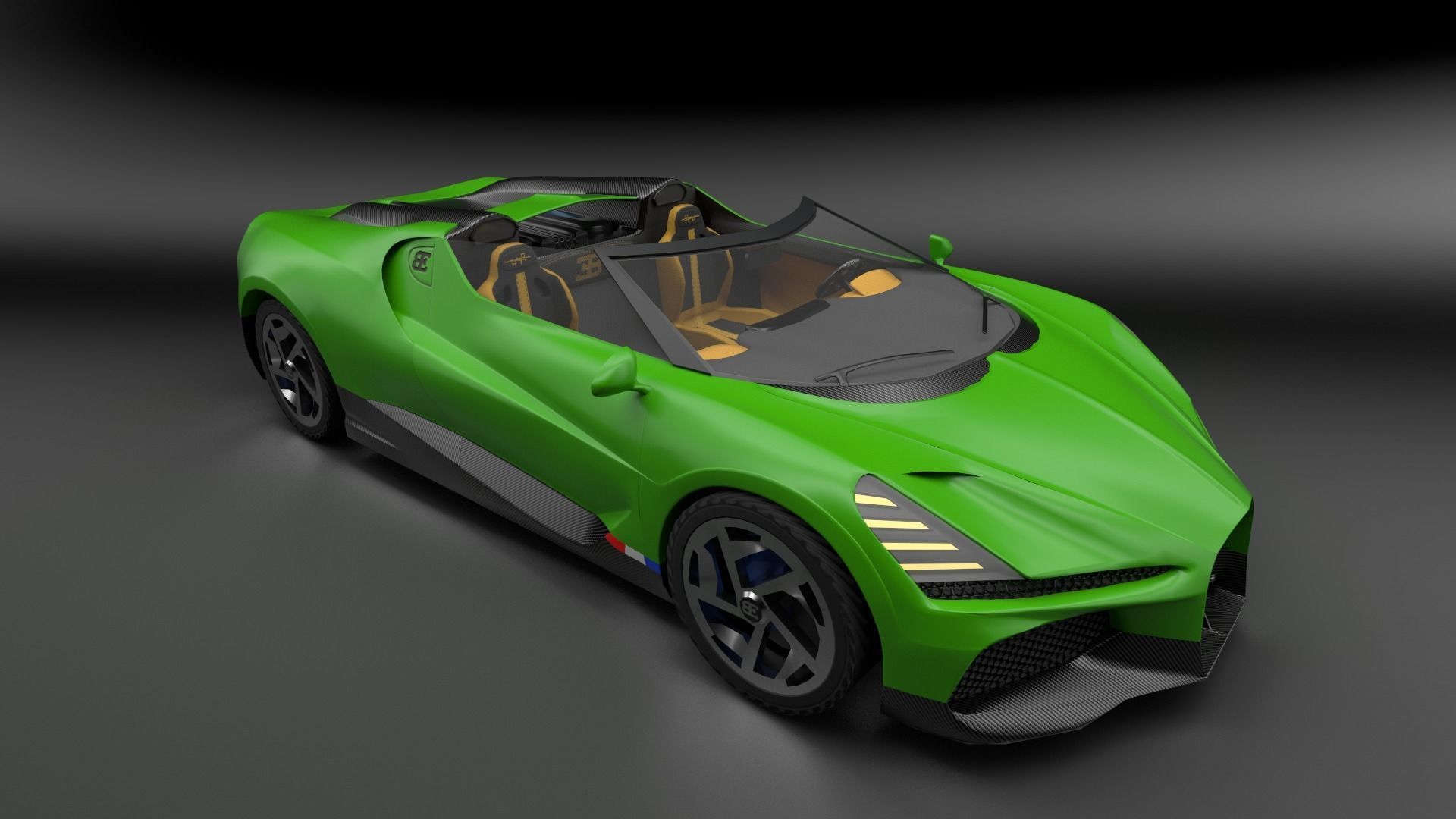 3D model Bugatti W16 Mistral VR / AR / low-poly | CGTrader