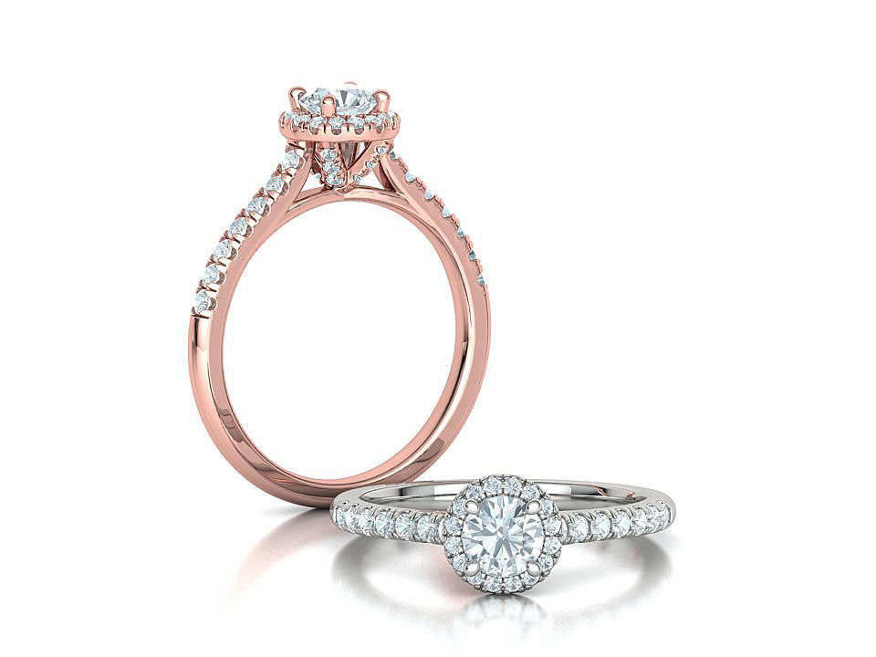 Grace Round Halo Engagement Ring 40 pointer diamond v2 3D model 3D ...
