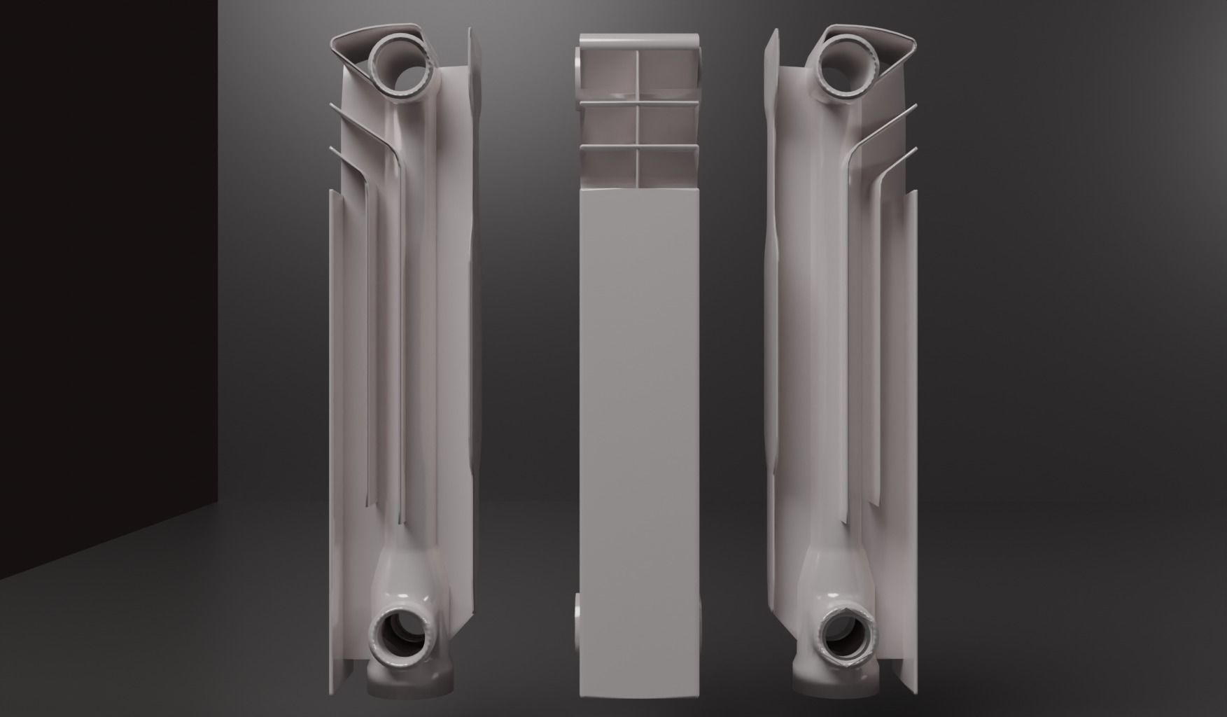 3D model Set of radiators for heating Low-poly 3D model VR / AR / low ...