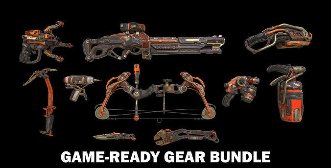 3D model Game-Ready Equipments Bundle VR / AR / low-poly | CGTrader