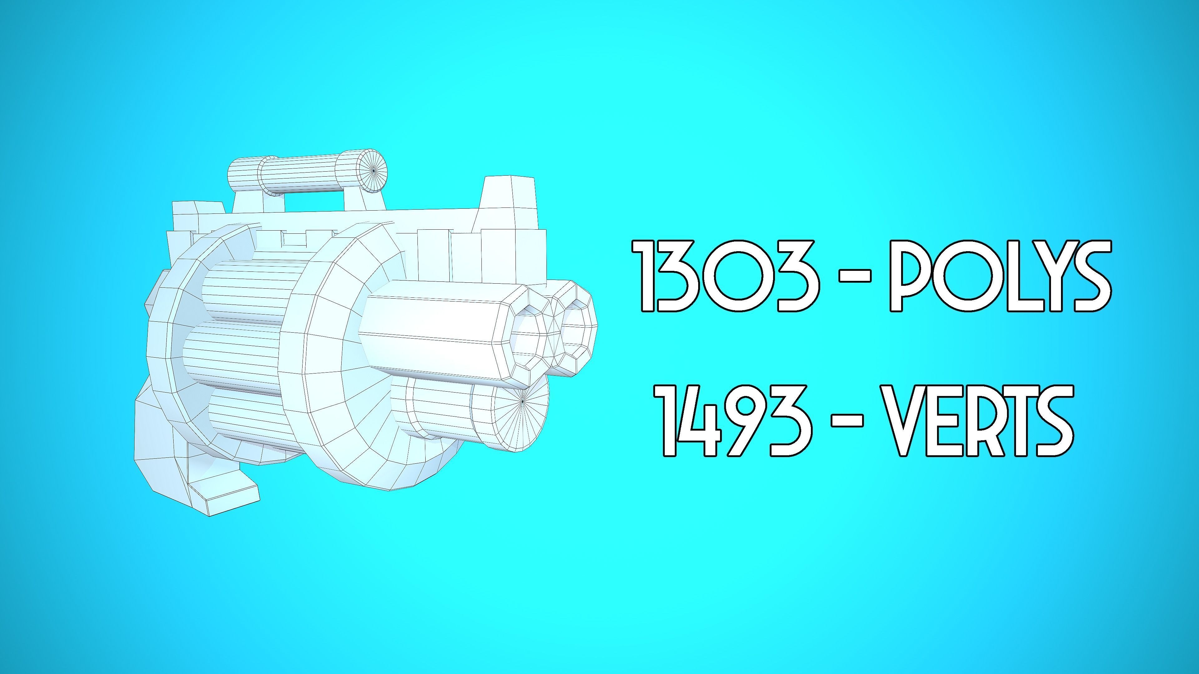 3D model DOUBLE GRENADE LAUNCHER GUN CARTOON STYLIZED VR / AR / low ...
