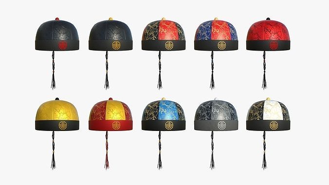10 Chinese Traditional Hat A Collection - Character Design VR / AR ...