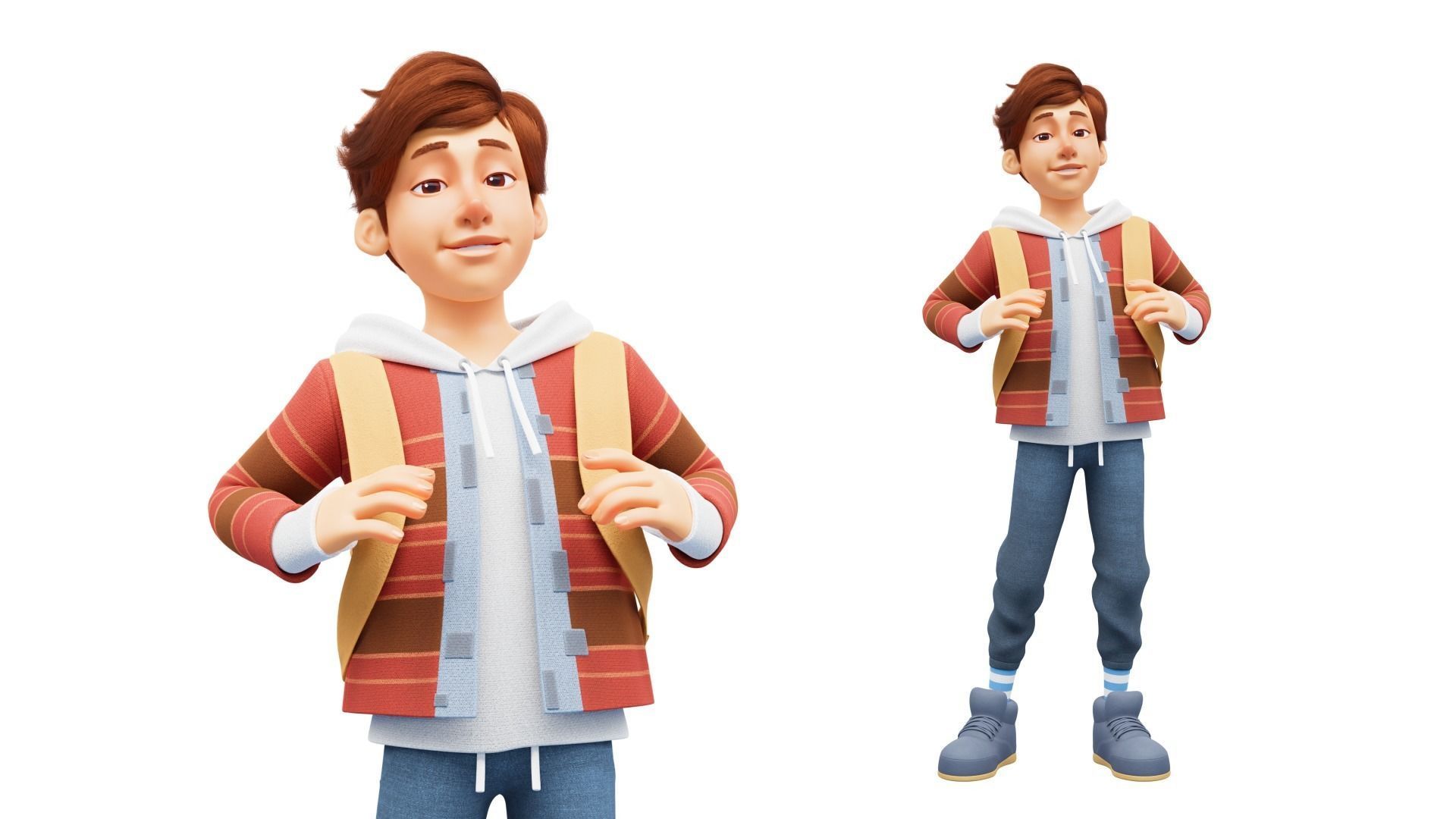 3D model Cartoon White Man Teen Rigged VR / AR / low-poly rigged | CGTrader