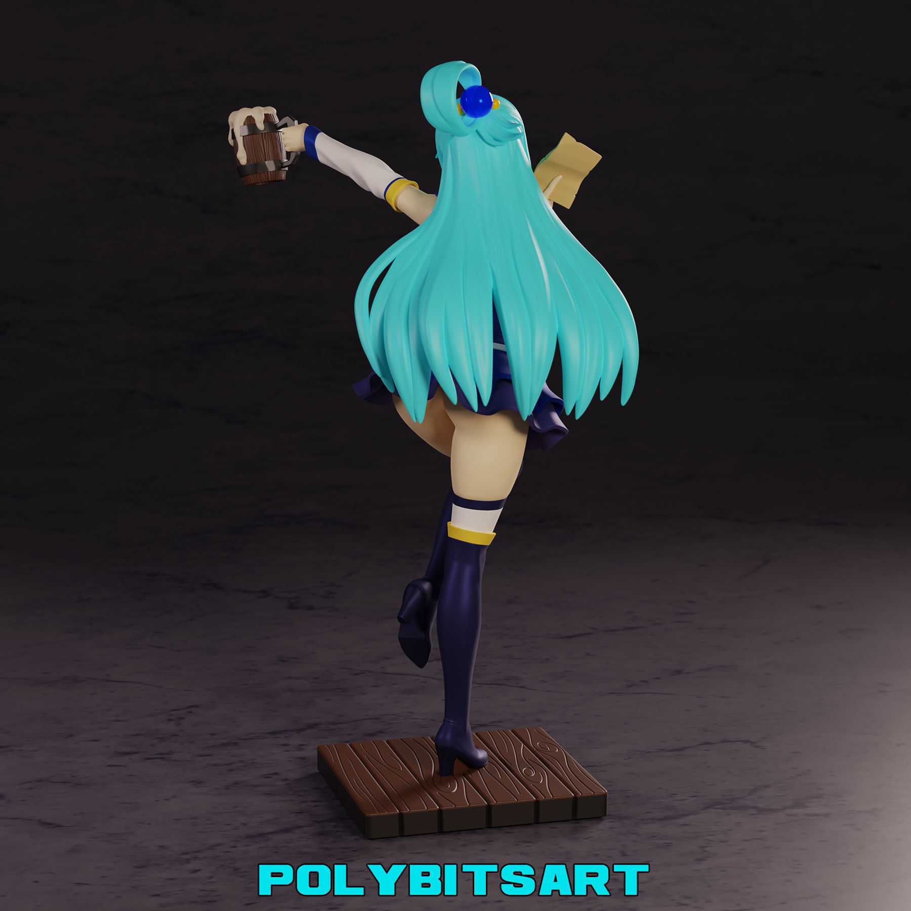 KonoSuba Aqua Figure 3D model 3D printable | CGTrader