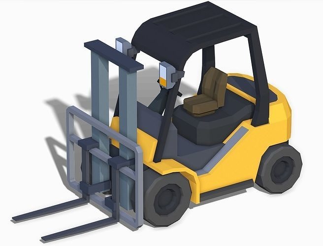 3D model Stylized Forklift Loader - Lowpoly Mobile Ready VR / AR / low ...