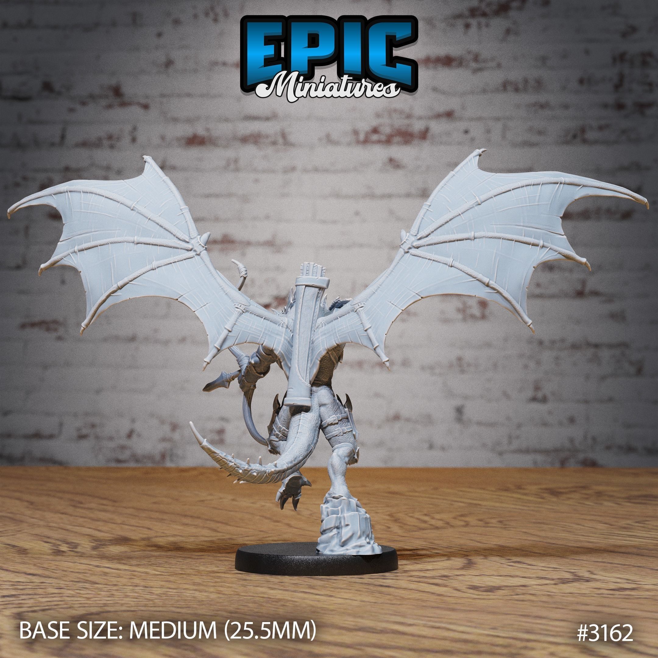 Winged Half Dragon Bow - DnD Tabletop Miniature Model - STL FILE 3D ...