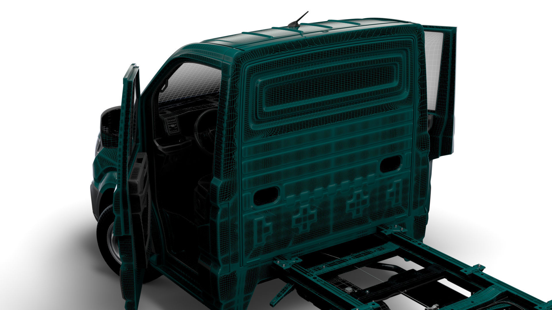 VW Crafter Chassis SingleCab L1 HQInterior 2023 3D model | CGTrader