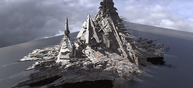 Dark Egypt Pyramid City Tower city 2 3D model | CGTrader