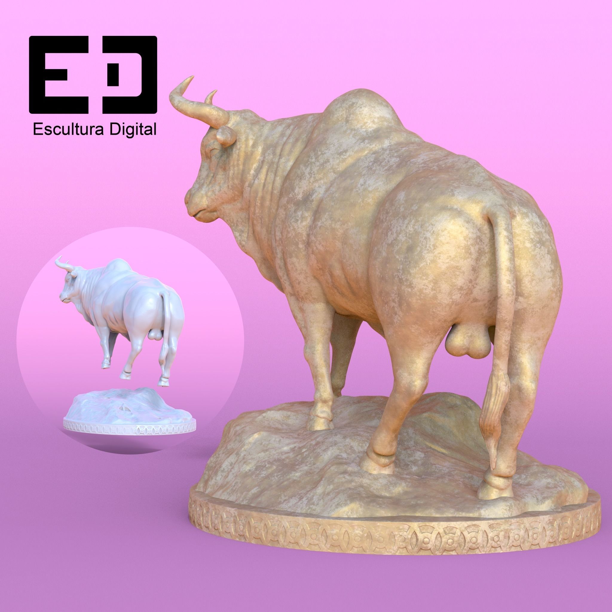 Toro - Bull - Nandi Statue 3D model 3D printable | CGTrader