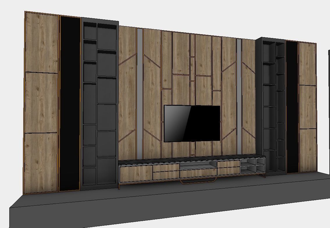 Decorative Wall Panels Backdrop Revit Family 3D model | CGTrader