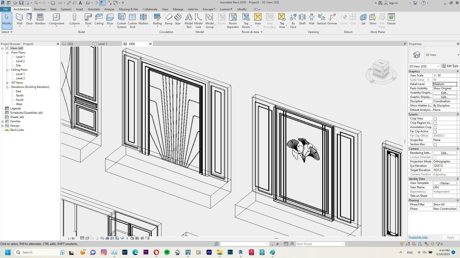 Decorative Wall Panels Backdrop Revit Family 3D model | CGTrader