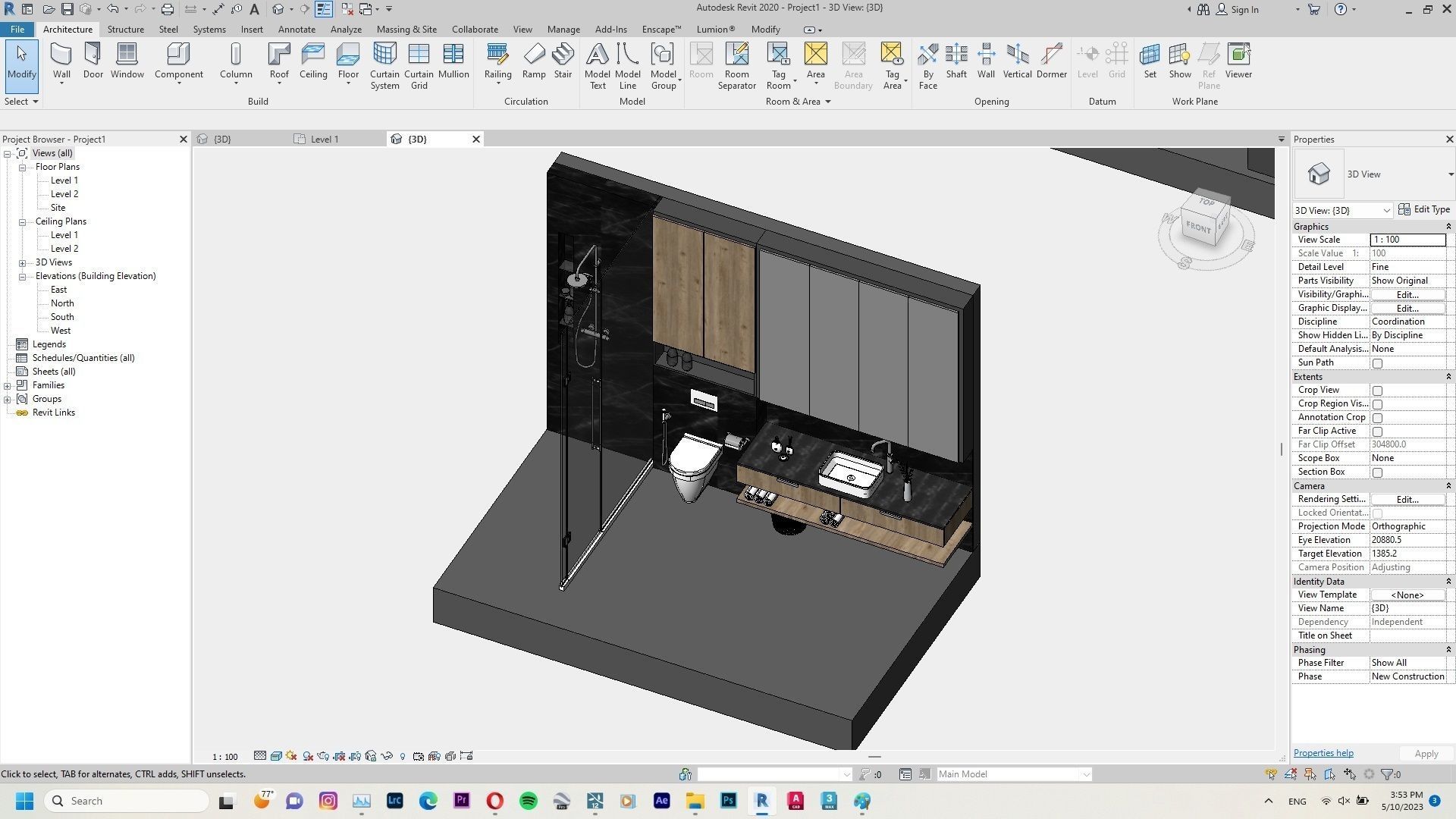 Bathroom design revit family 3D model | CGTrader