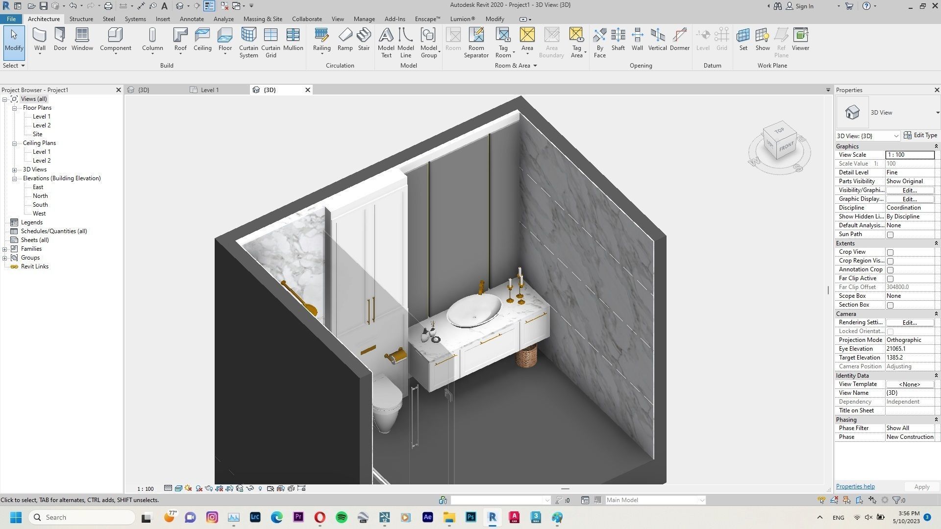 Bathroom design revit family 3D model | CGTrader